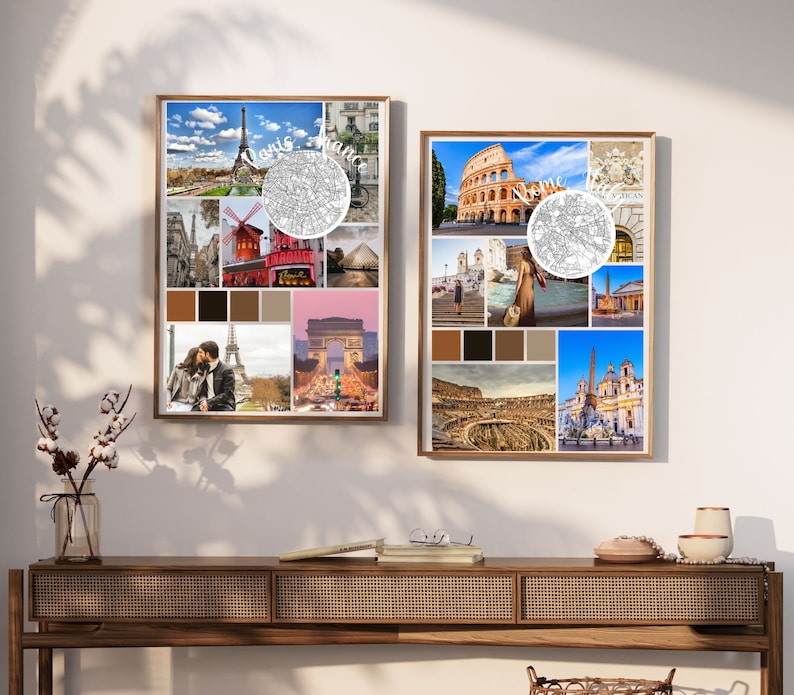 Family Vacation Photo Collage, Mom Photo Collage Gift, Map Photo ...