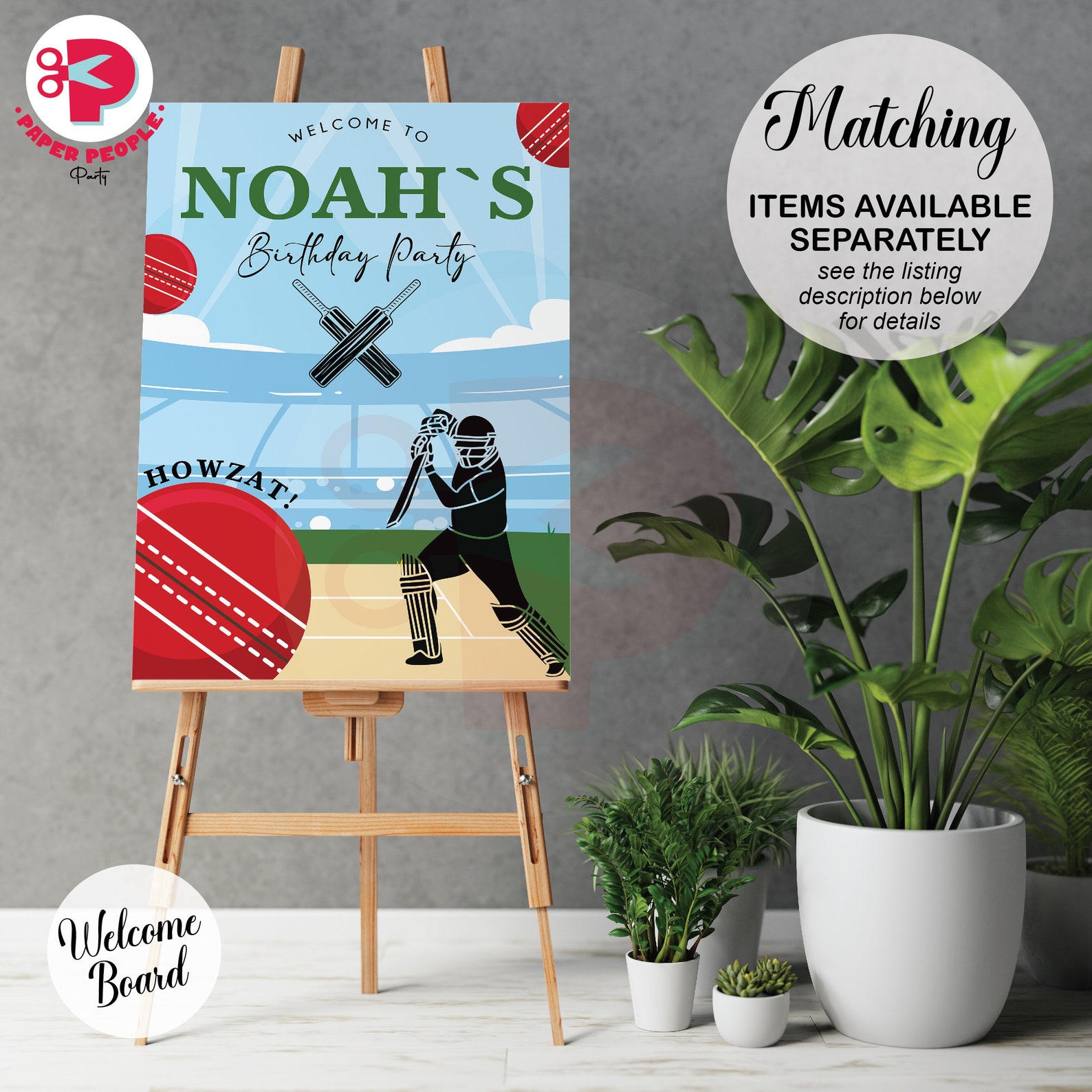 Cricket Theme Birthday Invite, Sports Theme Party Invite, Happy ...