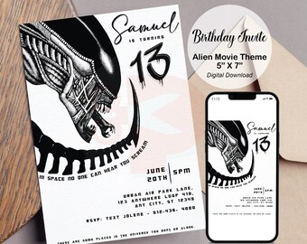 Alien Vs. Predator Birthday Invitation Card Design for Kids - Etsy