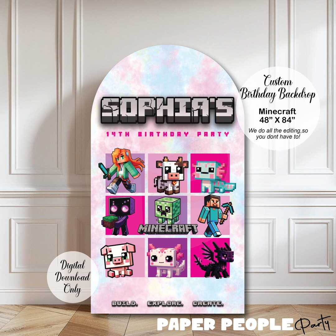 Minecraft Girl Backdrop, Minecraft Girl Arch Backdrop, Minecraft Girl ...