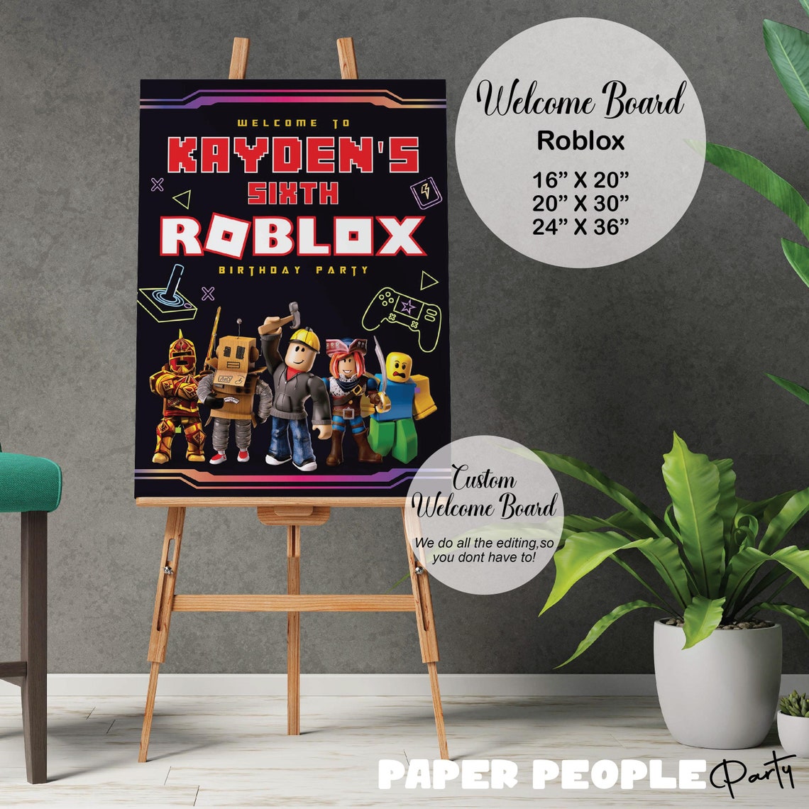 Roblox Birthday Welcome Board, Roblox Welcome Sign, Party Sign ...