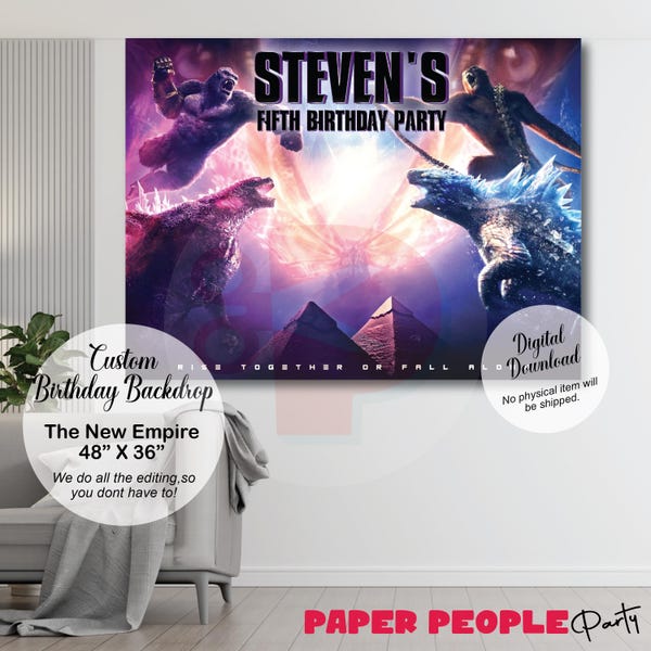 Godzilla's Balloon Fiesta: Colorful Celebration Birthday Card Monster's ...