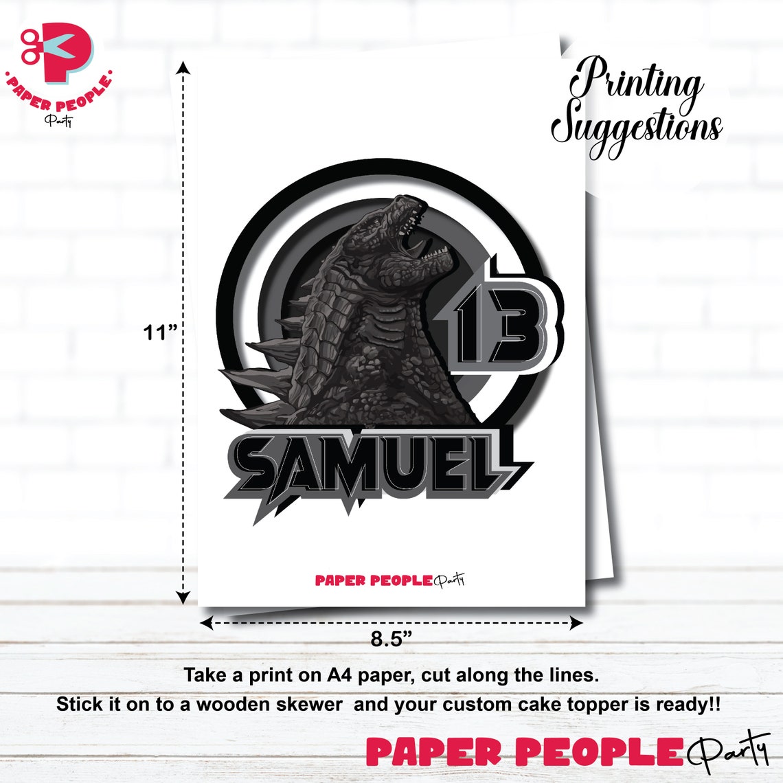 Godzilla Movie Cake Topper, Godzilla Cake Topper, Custom Cake Topper ...