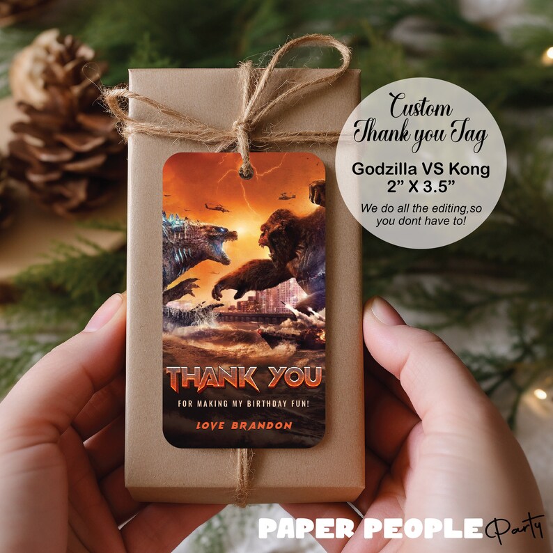 Godzilla VS Kong Thank You Tag, Godzilla VS Kong Favour Tag, Godzilla ...