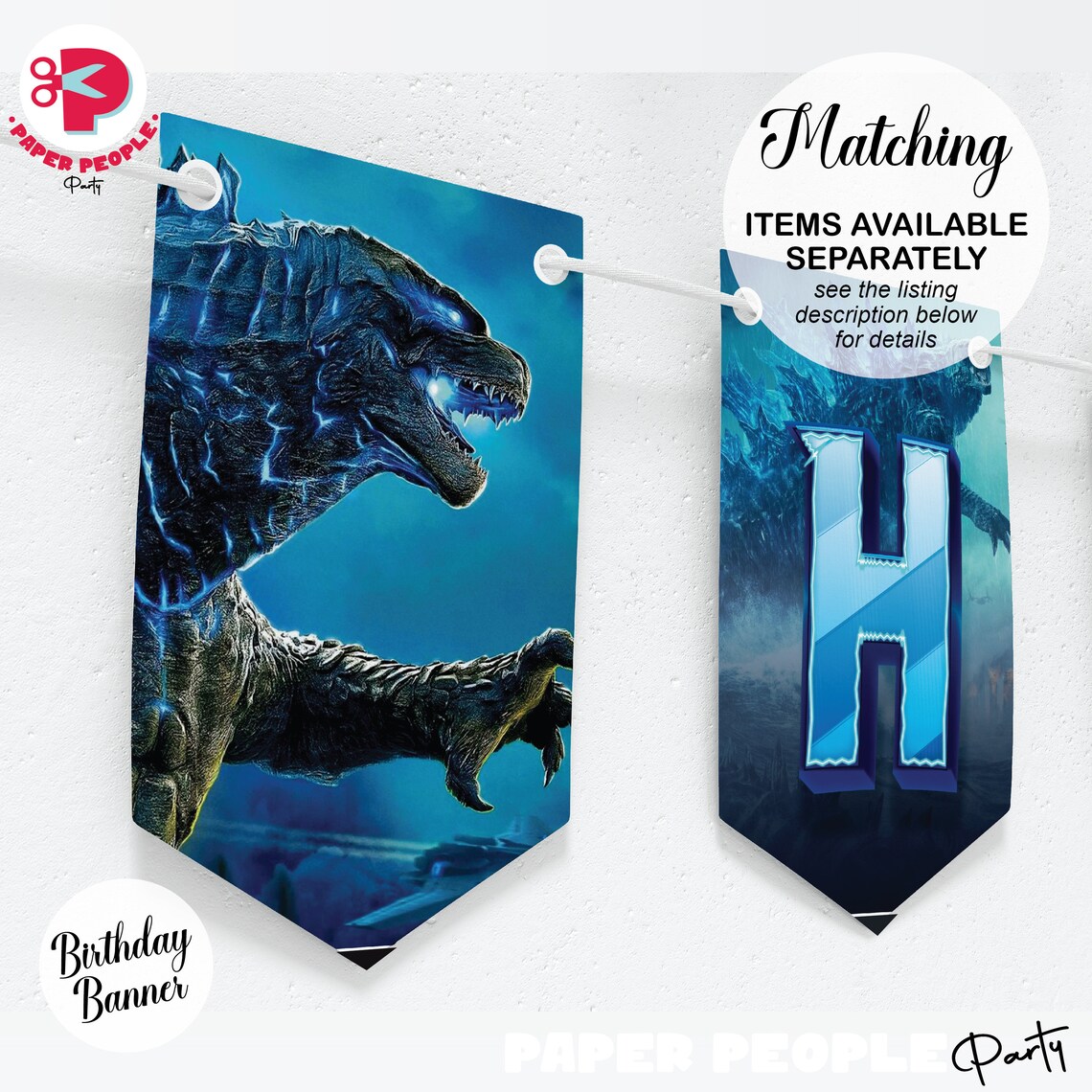 Godzilla Movie Thank You Tag, Godzilla Favour Tag, Godzilla Birthday ...