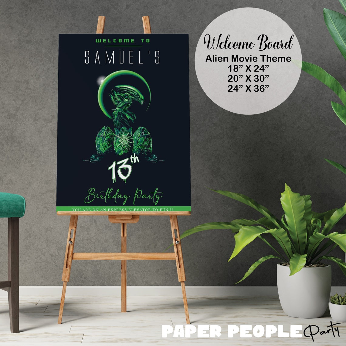 Alien Movie Birthday Welcome Board, Aliens Xenomorph Welcome Sign ...