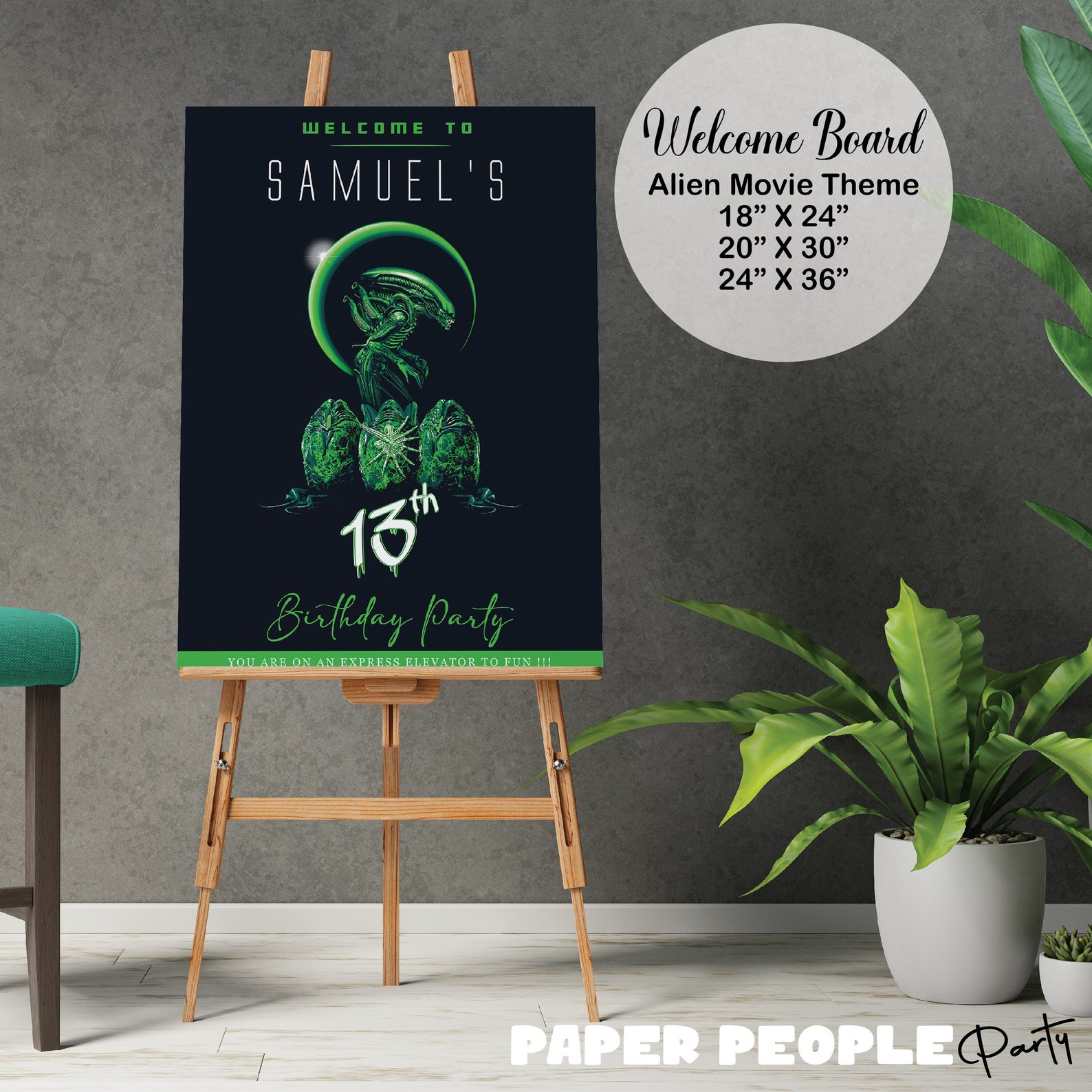 Alien Movie Birthday Welcome Board, Aliens Xenomorph Welcome Sign ...