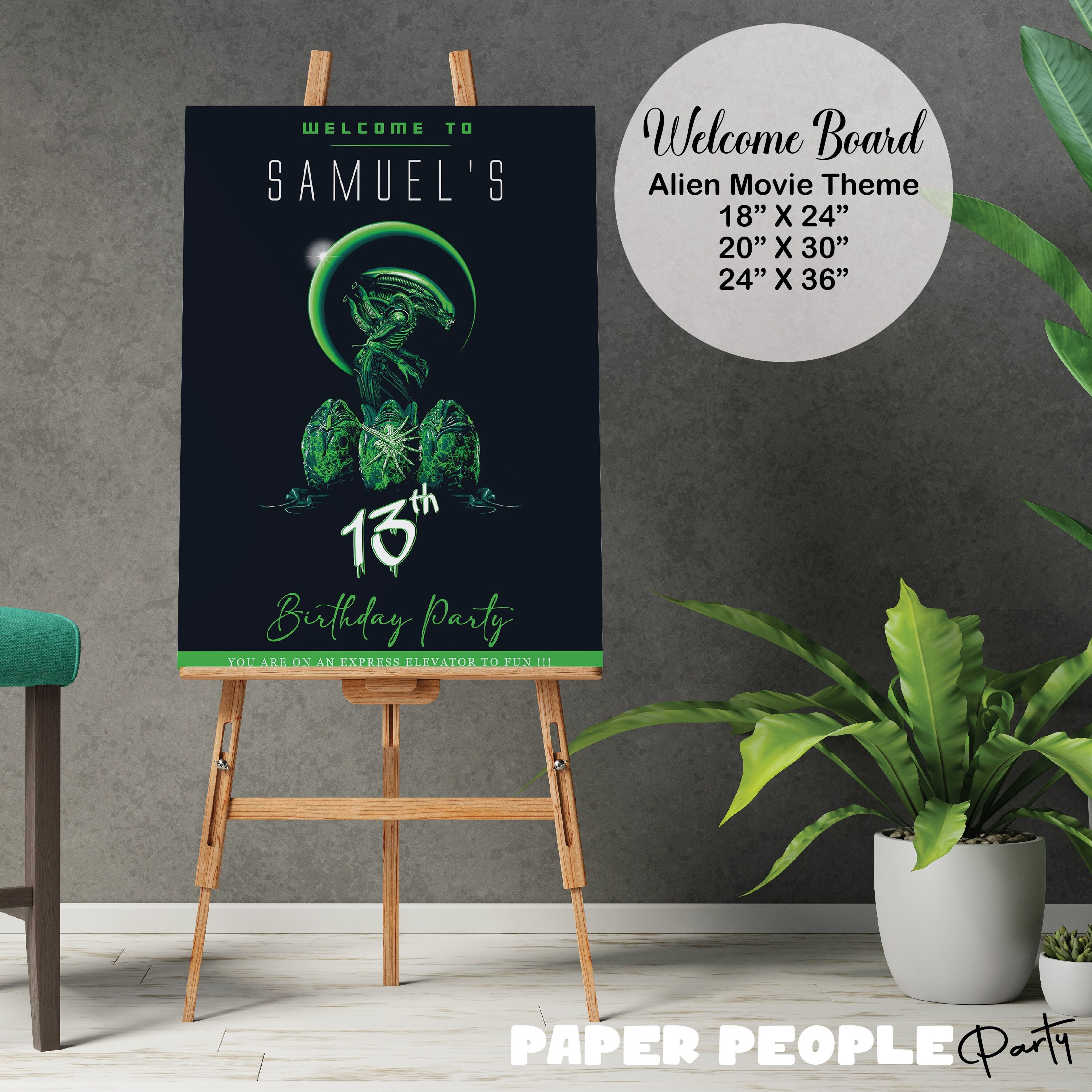 Alien Movie Birthday Welcome Board, Aliens Xenomorph Welcome Sign ...