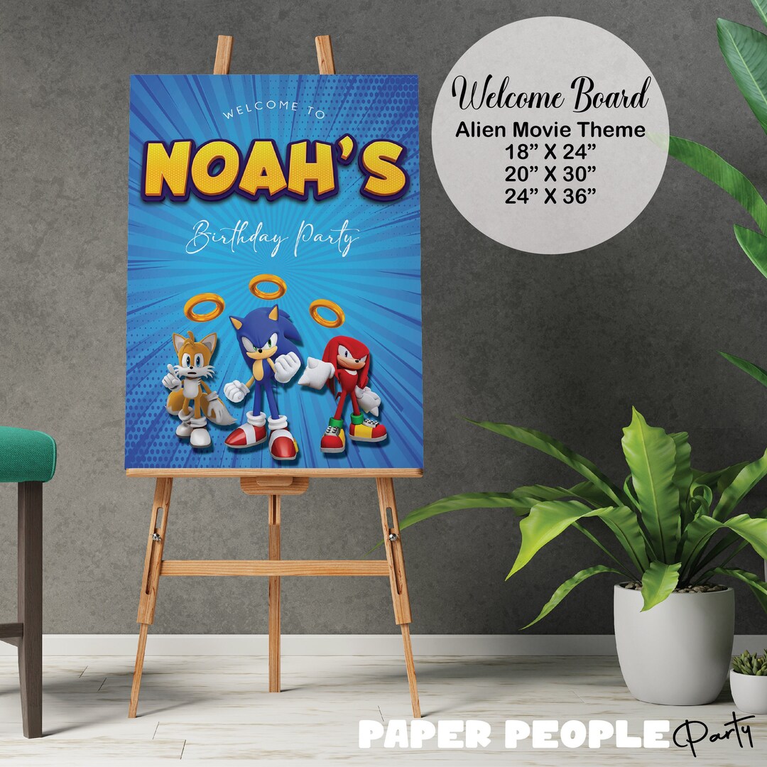 Sonic Birthday Welcome Board , Sonic Party Welcome Sign, Printable ...