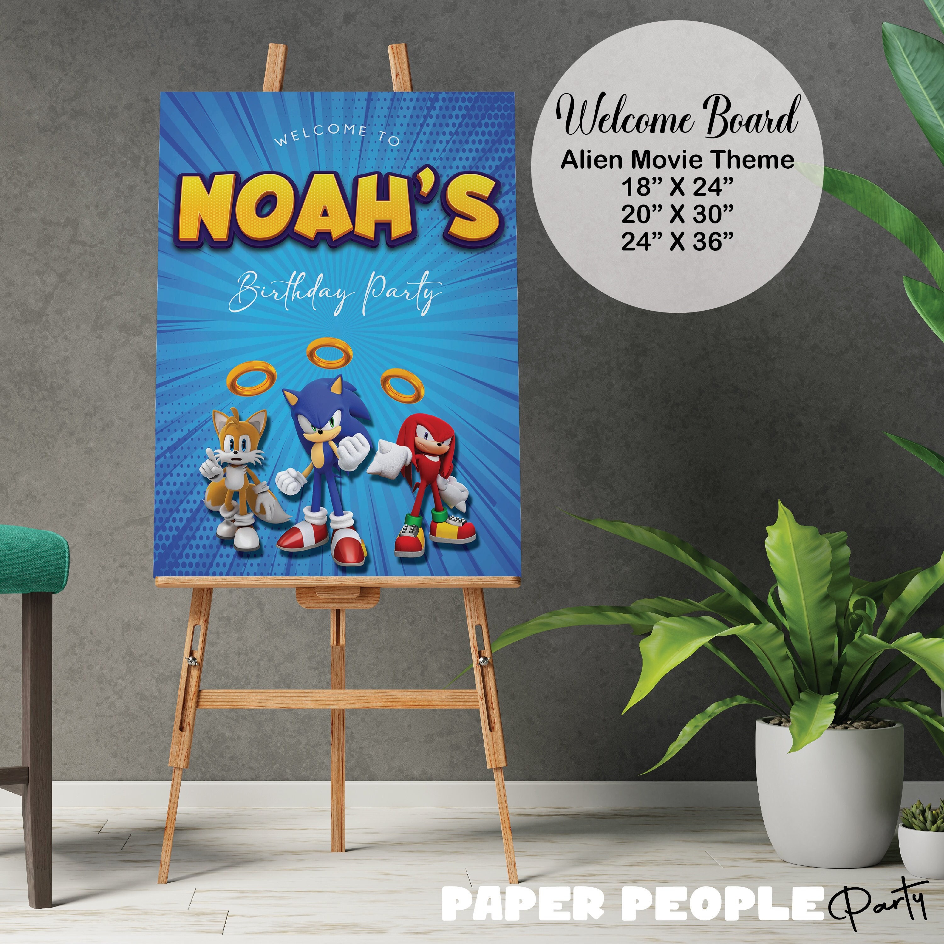 Sonic Birthday Welcome Board , Sonic Party Welcome Sign, Printable ...