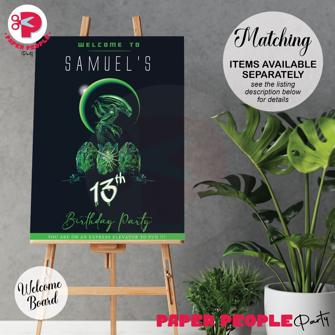 Alien Movie Birthday Banner, Aliens Xenomorph Birthday Banner, Party ...