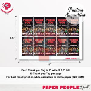 Roblox Thank You Tag, Roblox Favour Tag, Roblox Birthday Tag, Birthday ...