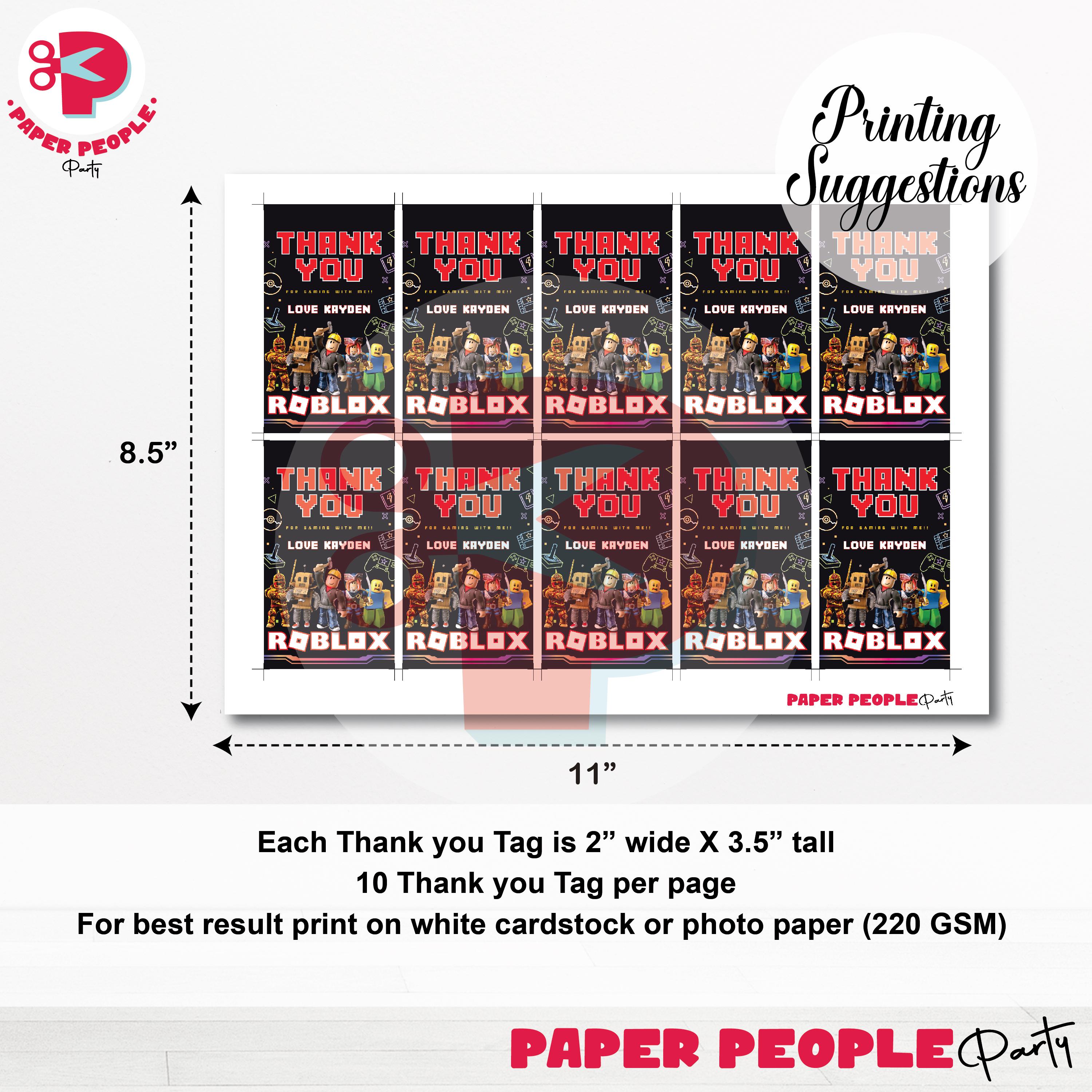 Roblox Thank You Tag, Roblox Favour Tag, Roblox Birthday Tag, Birthday ...