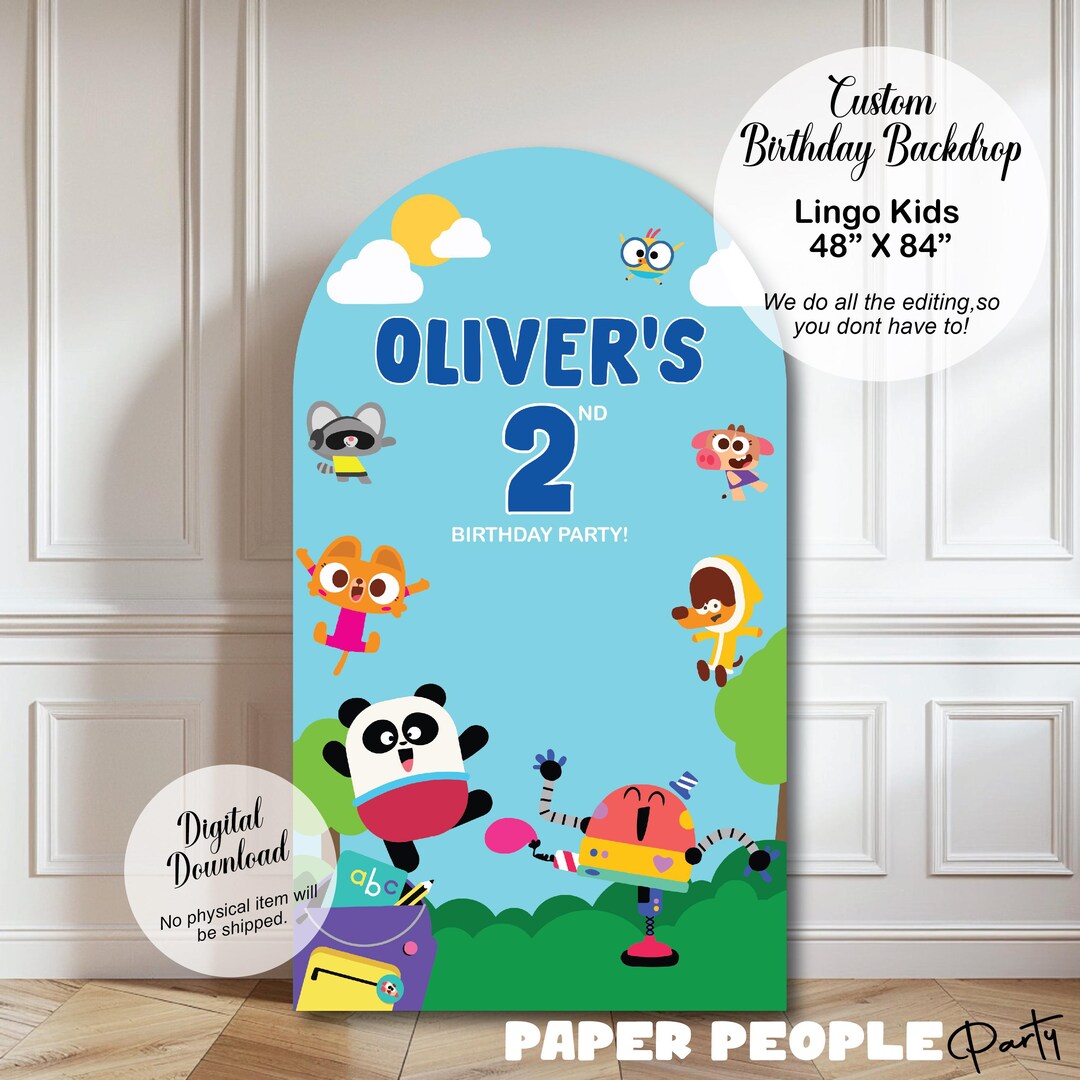 Blue Lingo Kids Birthday Backdrop, Lingo Kid Backdrop, Birthday ...