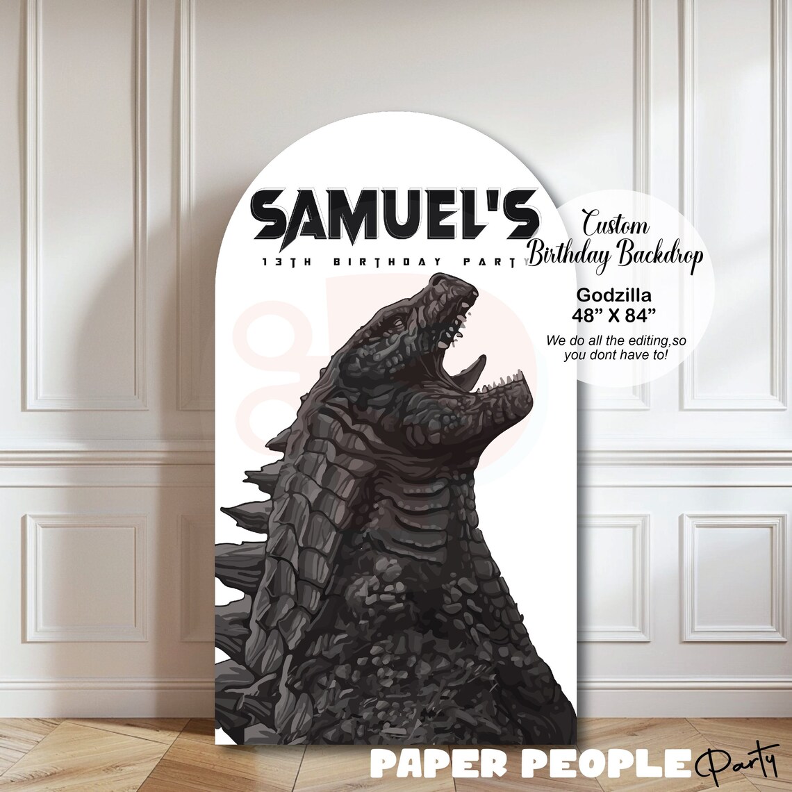 Godzilla Birthday Backdrop, Godzilla Arch Backdrop, Godzilla Black ...