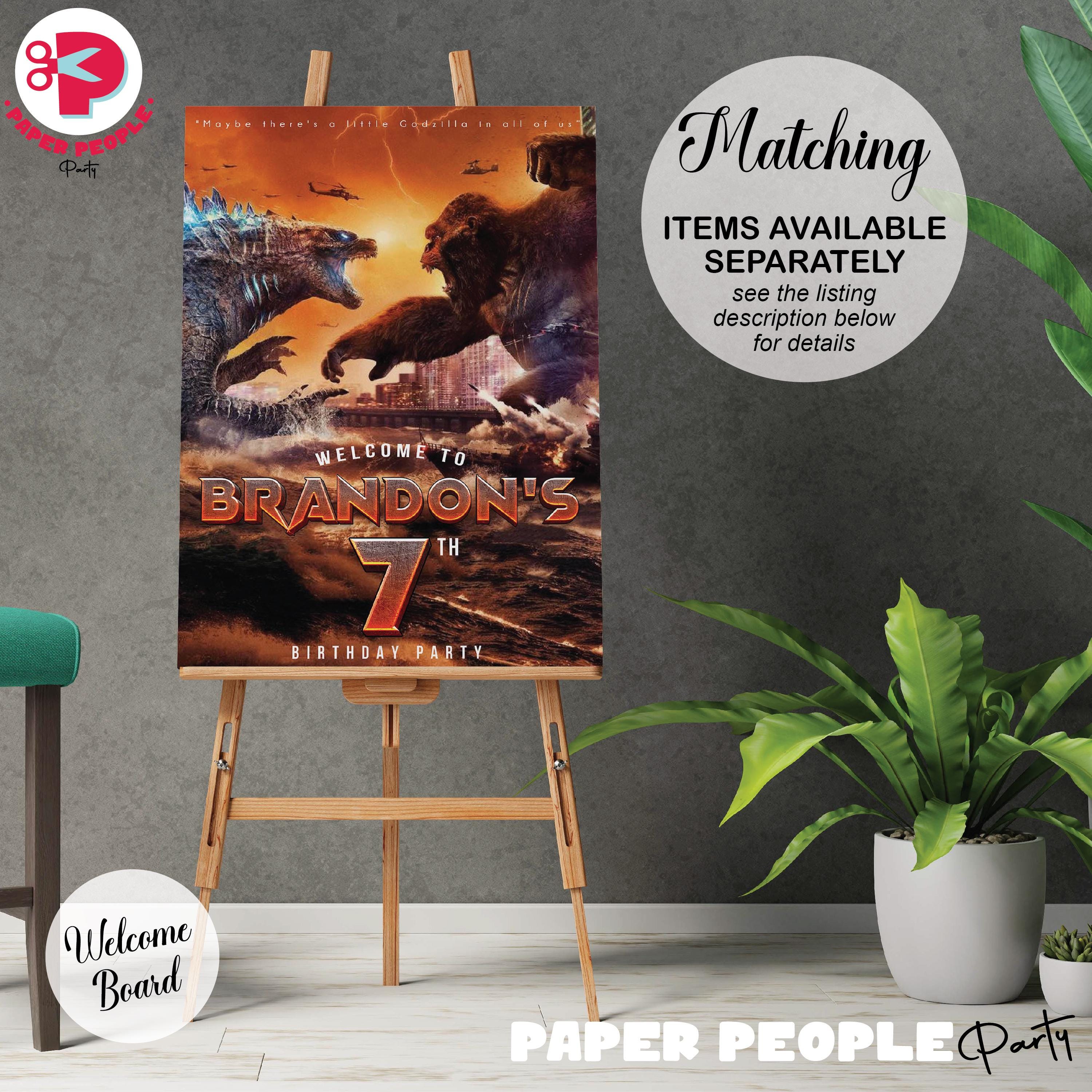 Godzilla VS Kong Birthday Backdrop, Godzilla VS Kong, Custom Backdrop ...