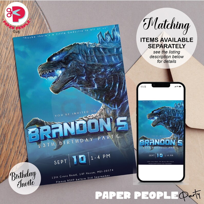 Godzilla Cake Topper, Godzilla Cake Topper, Printable Cake Topper ...