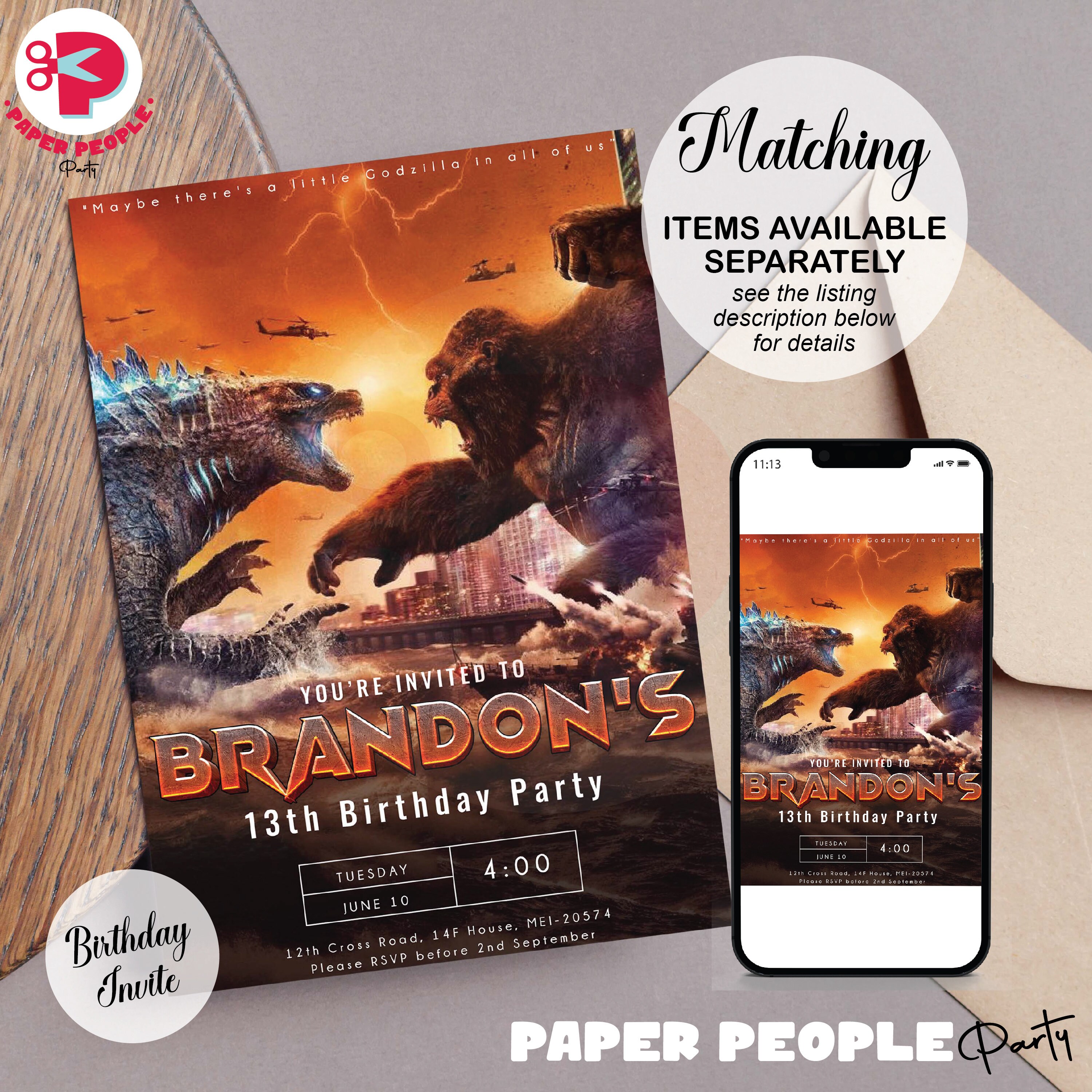 Godzilla VS Kong Thank You Tag, Godzilla VS Kong Favour Tag, Godzilla ...