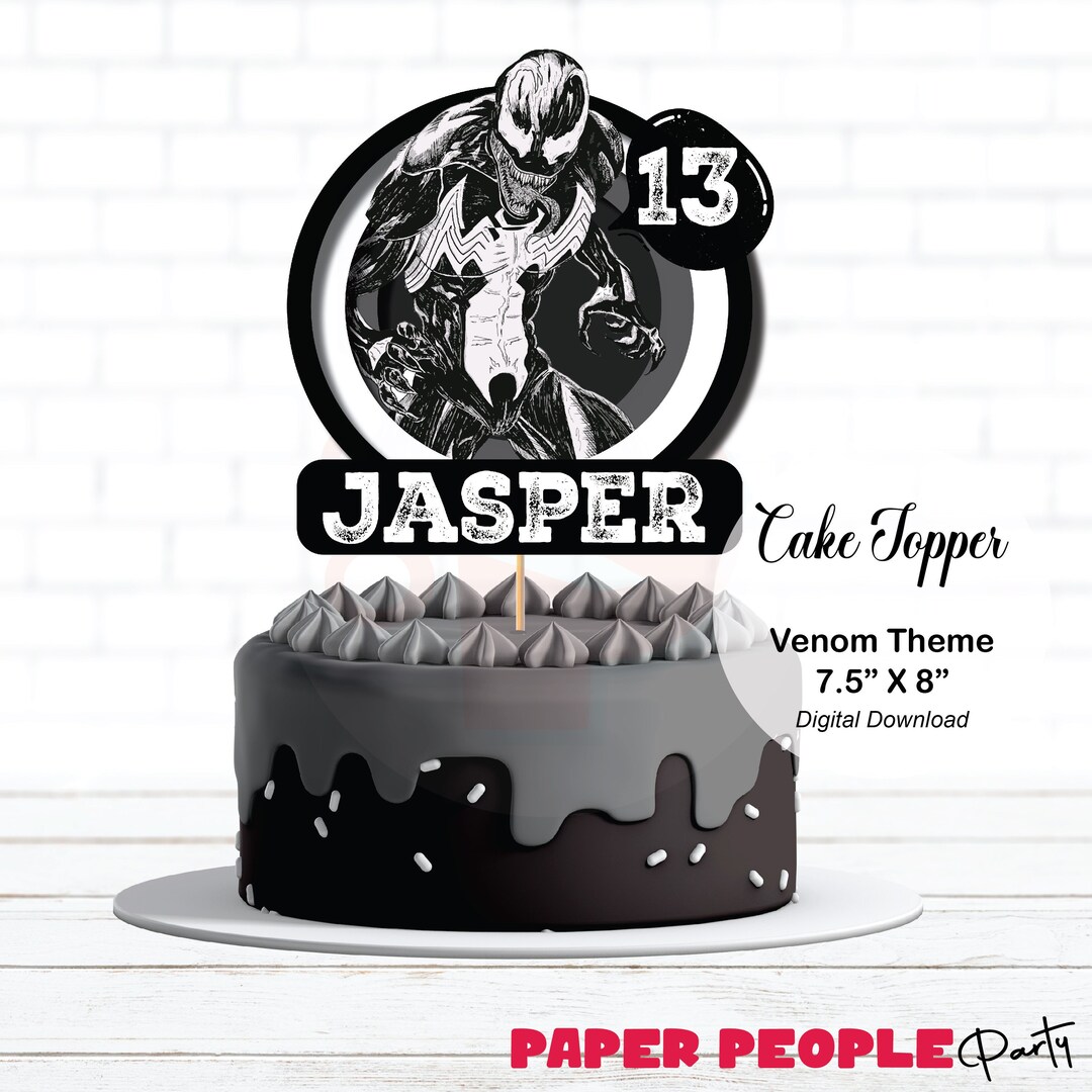 Venom Cake Topper, Super Hero Cake Topper, Custom Cake Topper, Printable Cake Topper, Venom ...