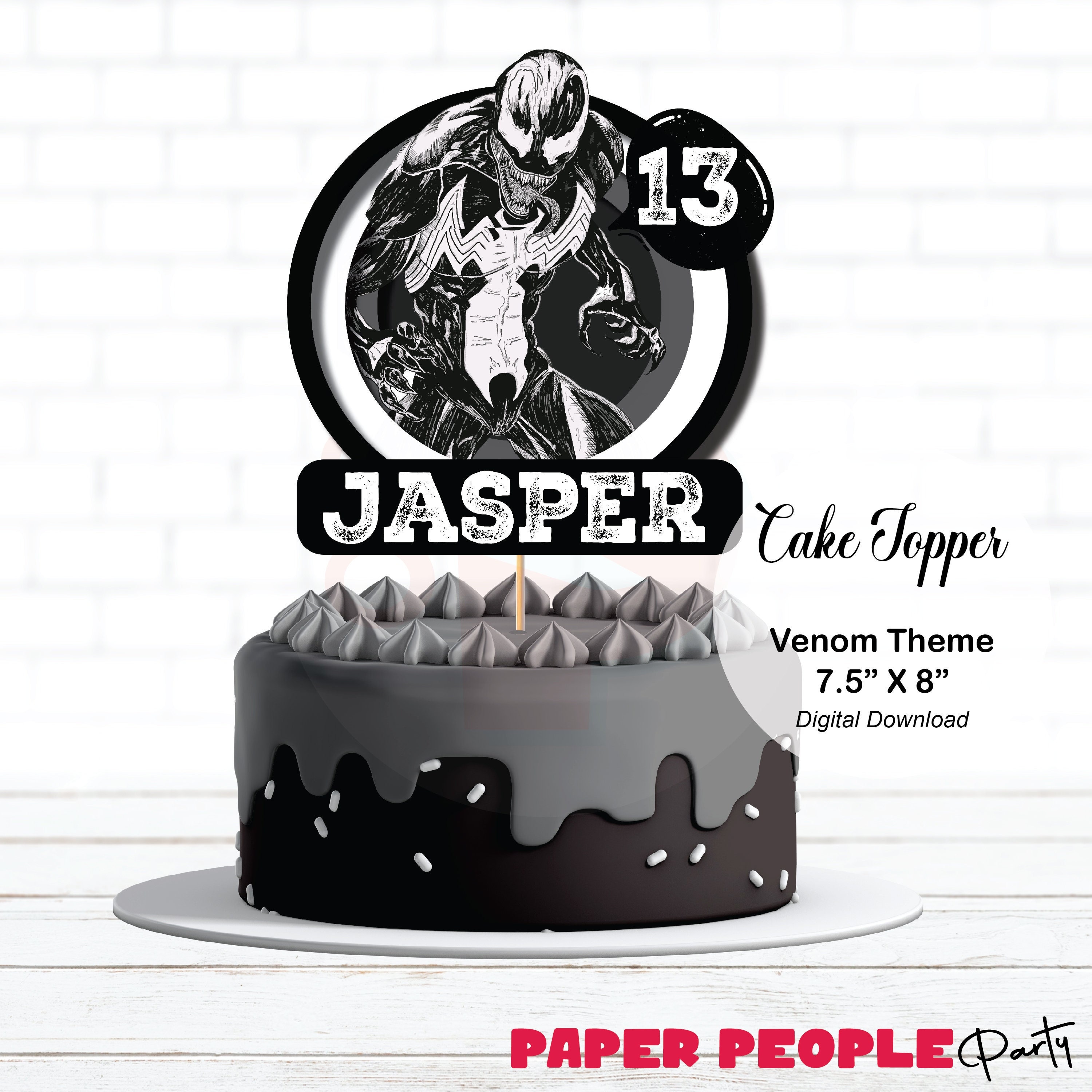 Venom Cake Topper, Super Hero Cake Topper, Custom Cake Topper ...