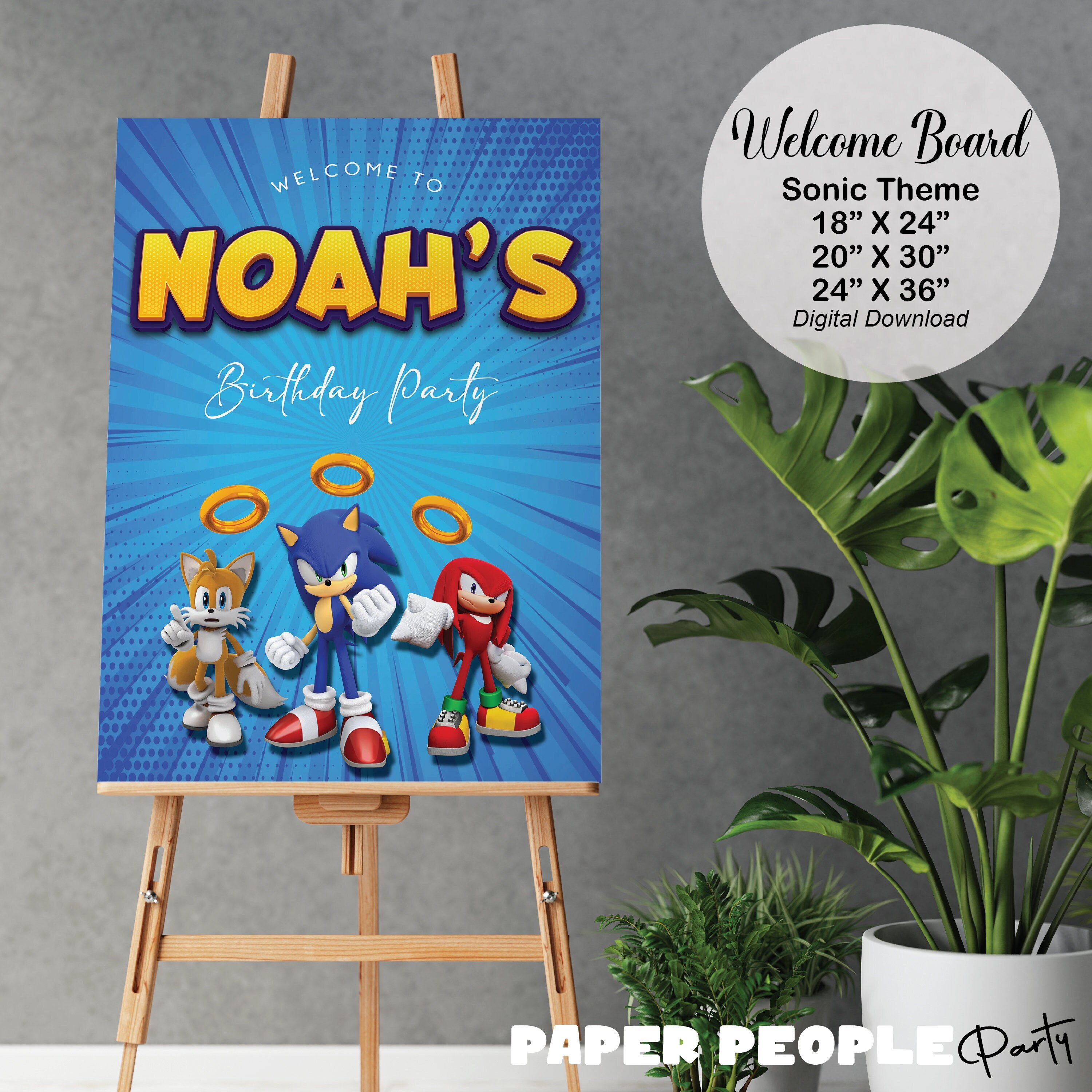 Sonic Birthday Welcome Board , Sonic Party Welcome Sign, Printable ...