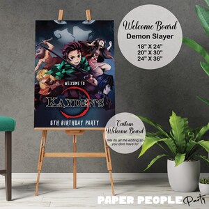 Demon Slayer Birthday Welcome Board, Demon Slayer Welcome Sign, Party ...