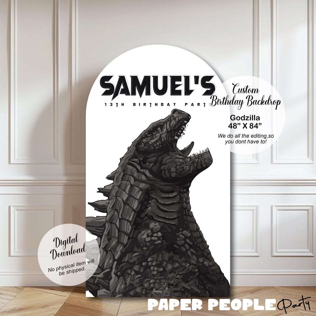Godzilla Birthday Backdrop, Godzilla Arch Backdrop, Godzilla Black ...