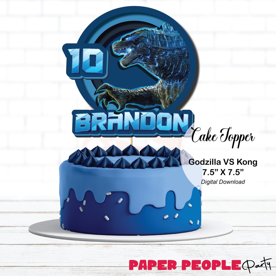 Godzilla Cake Topper, Godzilla Cake Topper, Printable Cake Topper ...