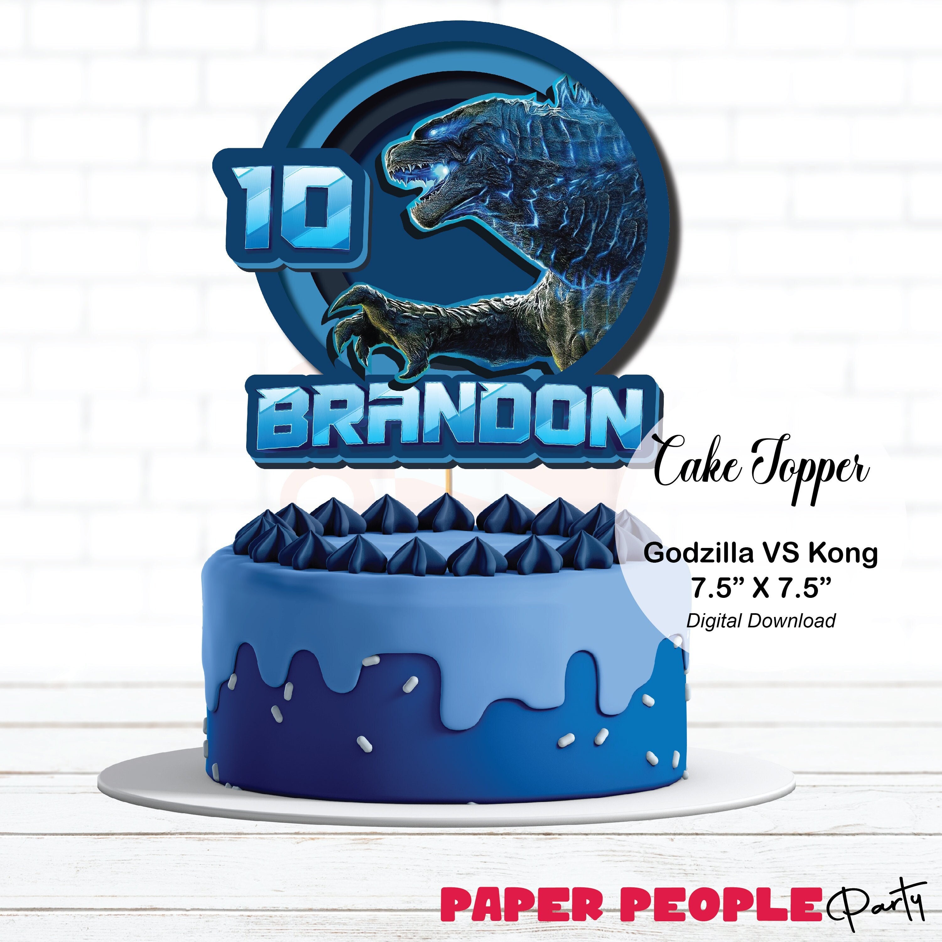 Godzilla Cake Topper, Godzilla Cake Topper, Printable Cake Topper ...