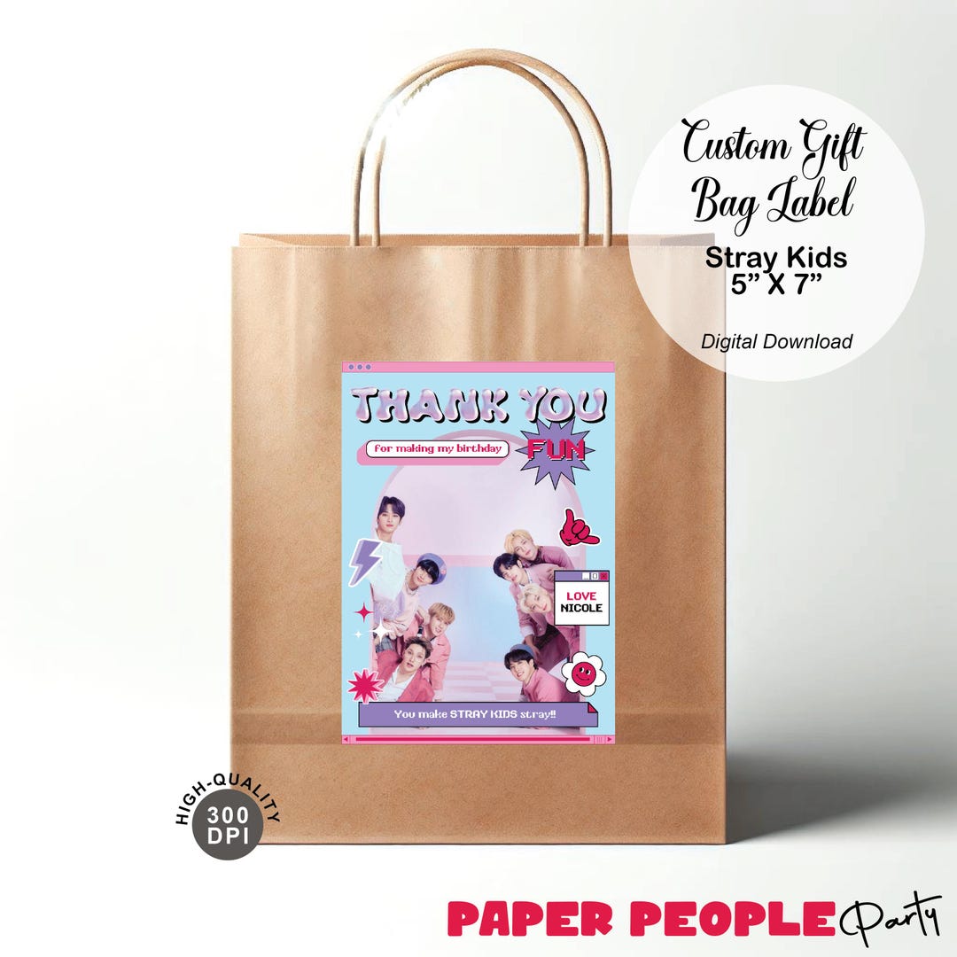 Stray Kids Gift Bag Label, Custom Gift Bag Label, Thank You Gift Bag ...