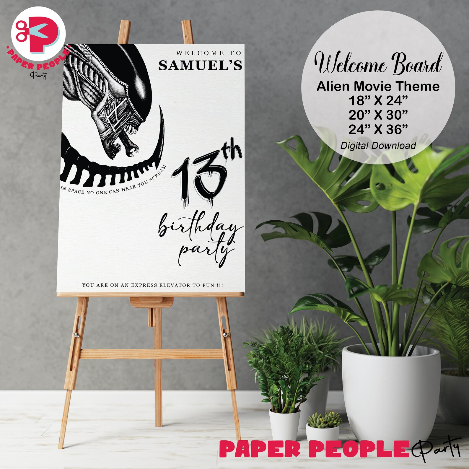 Alien Movie Birthday Welcome Board, Aliens Xenomorph Welcome Sign ...