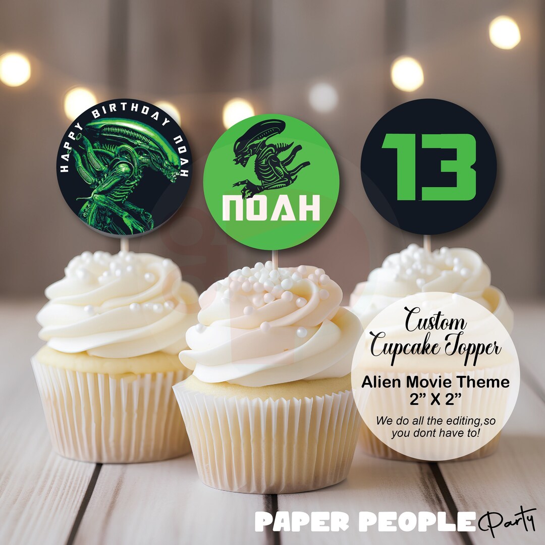 Alien Movie Cupcake Topper, Aliens Xenomorph Cupcake Topper, Cupcake ...