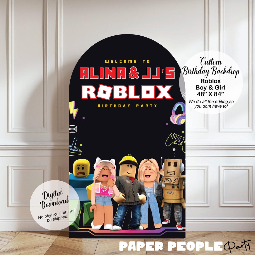 Roblox Boy and Girl Backdrop, Roblox Arch Backdrop, Roblox Boy and Girl ...