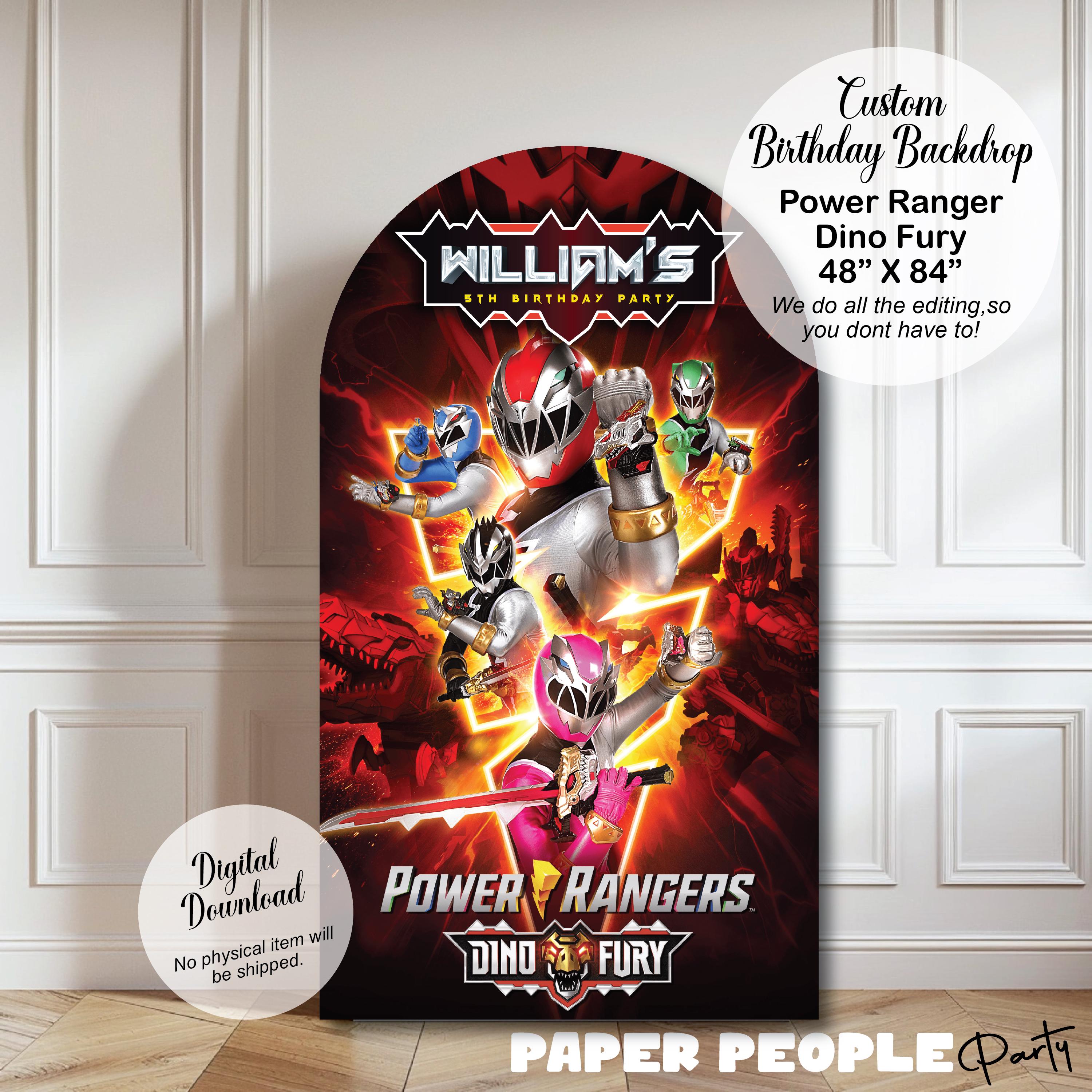 Power Ranger Dino Fury Birthday Backdrop, Power Ranger Arch Backdrop ...
