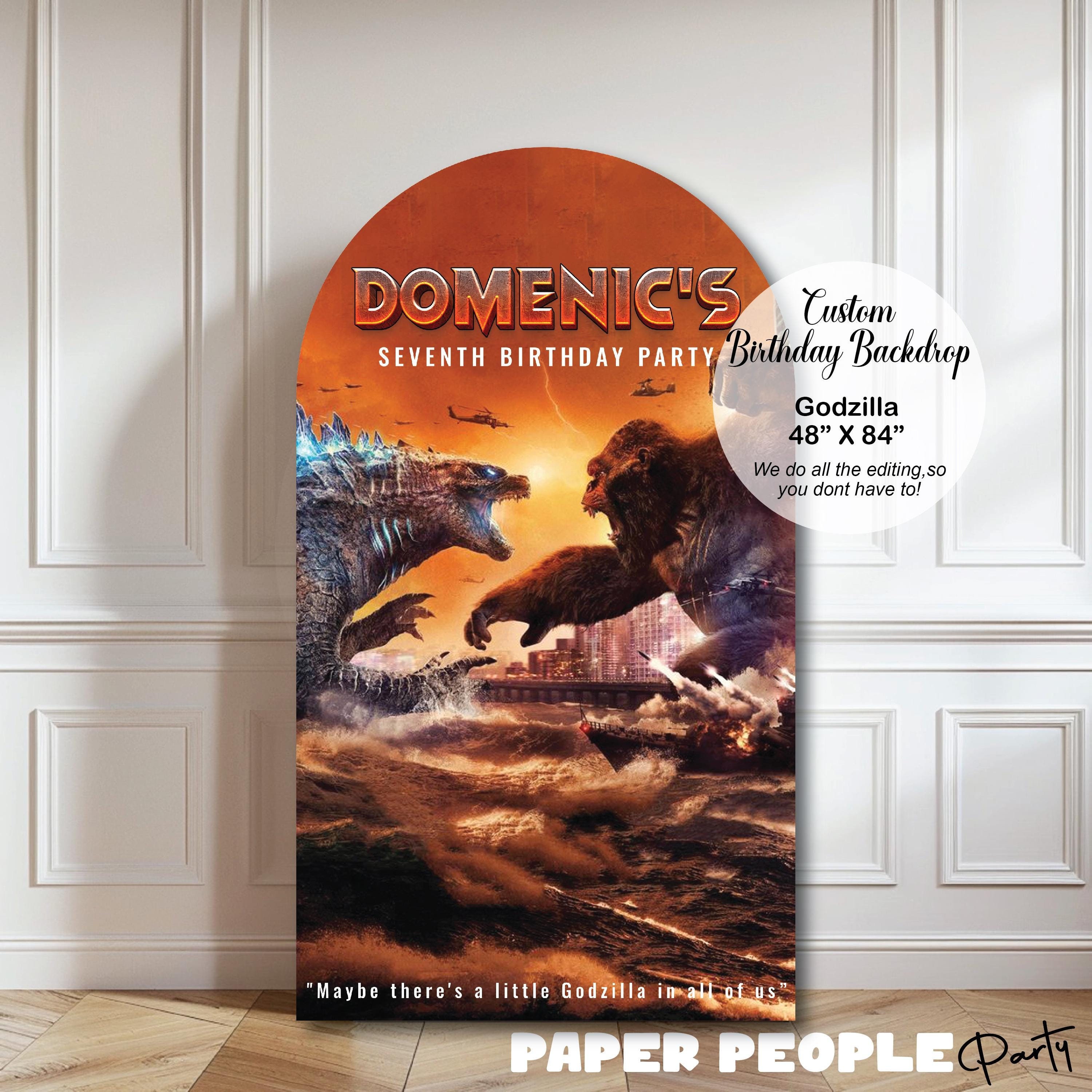 Godzilla VS Kong Birthday Backdrop, Godzilla VS Kong, Custom Backdrop ...
