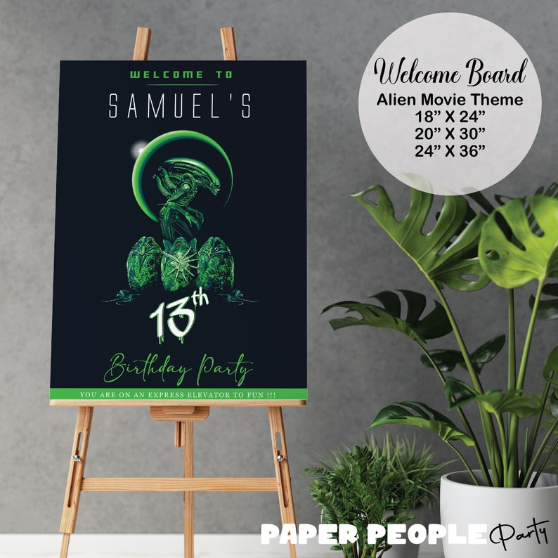 Alien Movie Birthday Welcome Board Aliens Xenomorph Welcome - Etsy