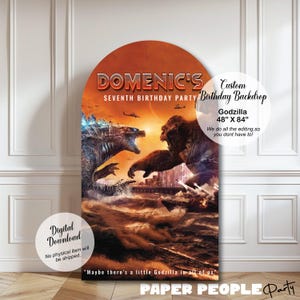 Godzilla VS Kong Birthday Backdrop, Godzilla VS Kong, Custom Backdrop ...