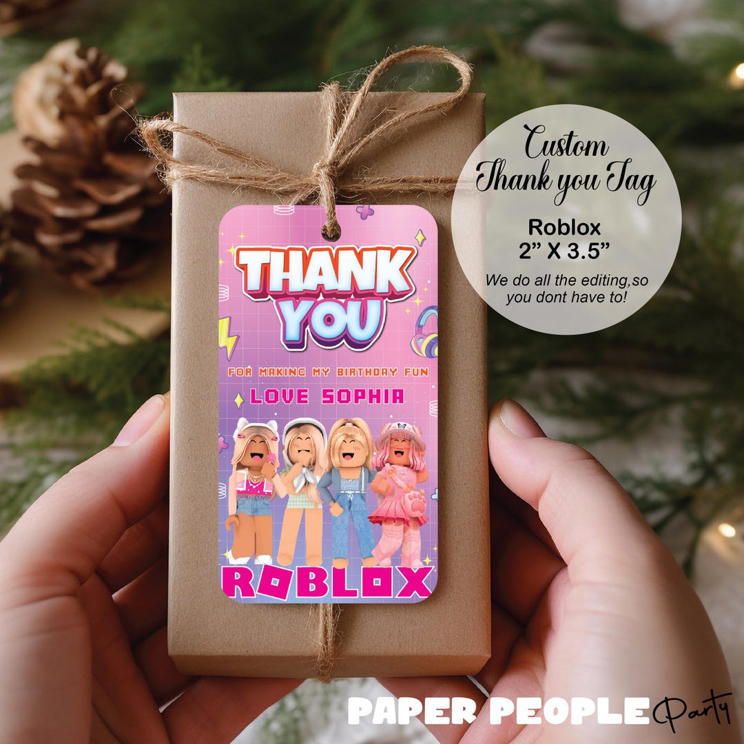 Girl Roblox Thank You Tag, Girl Roblox Favour Tag, Roblox Birthday Tag ...