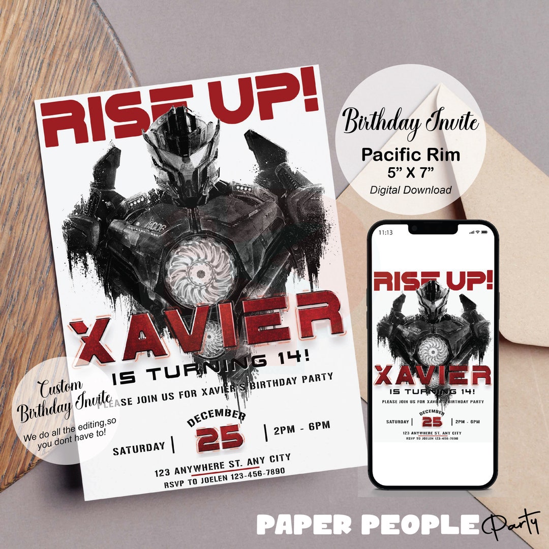 Pacific Rim Birthday Invitation, Pacific Rim Invitation, Pacific Rim ...