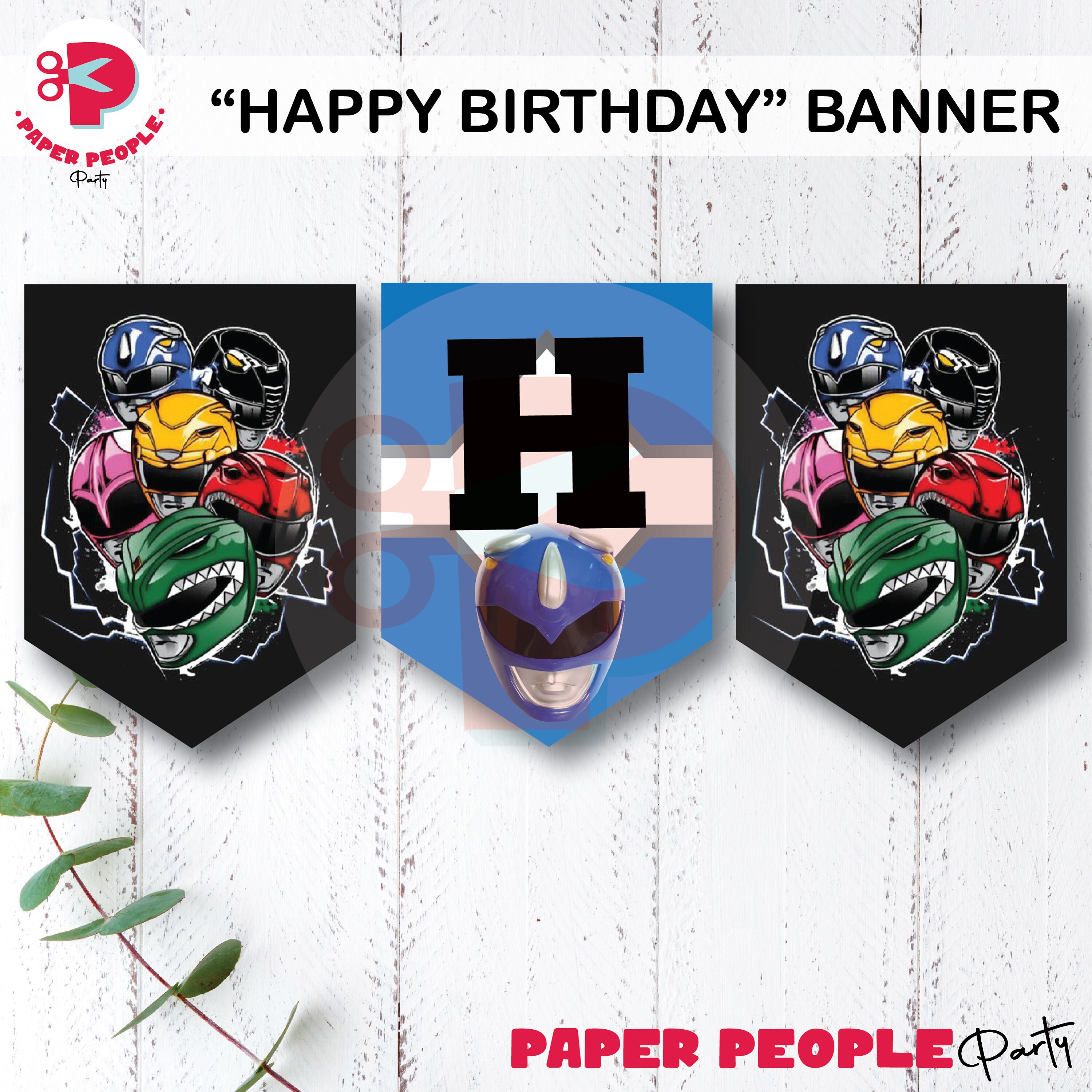 Power Ranger Birthday Banner, Power Ranger Party Banner, Happy Birthday ...