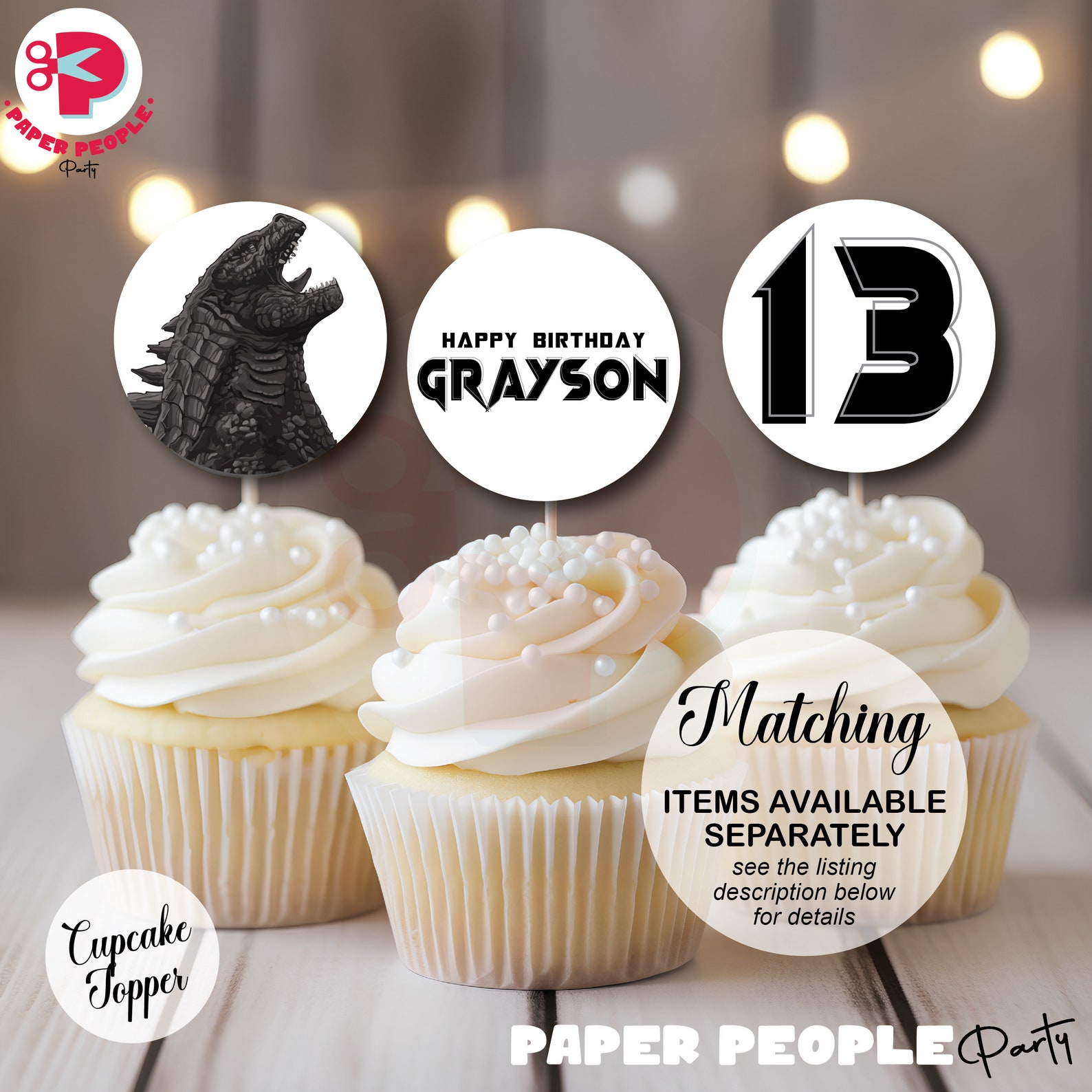 Godzilla Movie Cake Topper, Godzilla Cake Topper, Custom Cake Topper ...