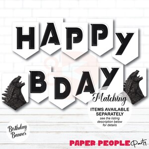 Godzilla Movie Birthday Invite, Godzilla Party Invite, Happy Birthday ...