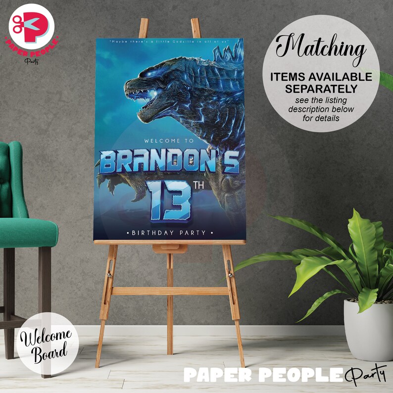 Godzilla Cake Topper, Godzilla Cake Topper, Printable Cake Topper ...