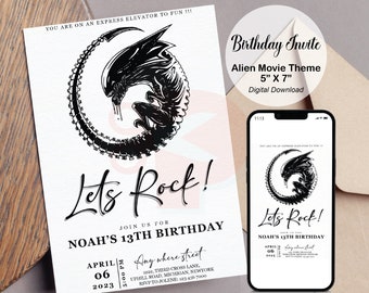 Alien Vs. Predator Birthday Invitation Card Design for Kids - Etsy