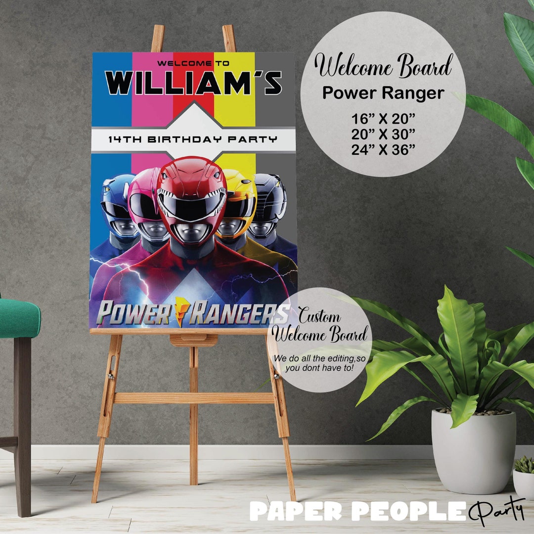 Power Ranger Birthday Welcome Board, Power Ranger Welcome Sign, Party ...