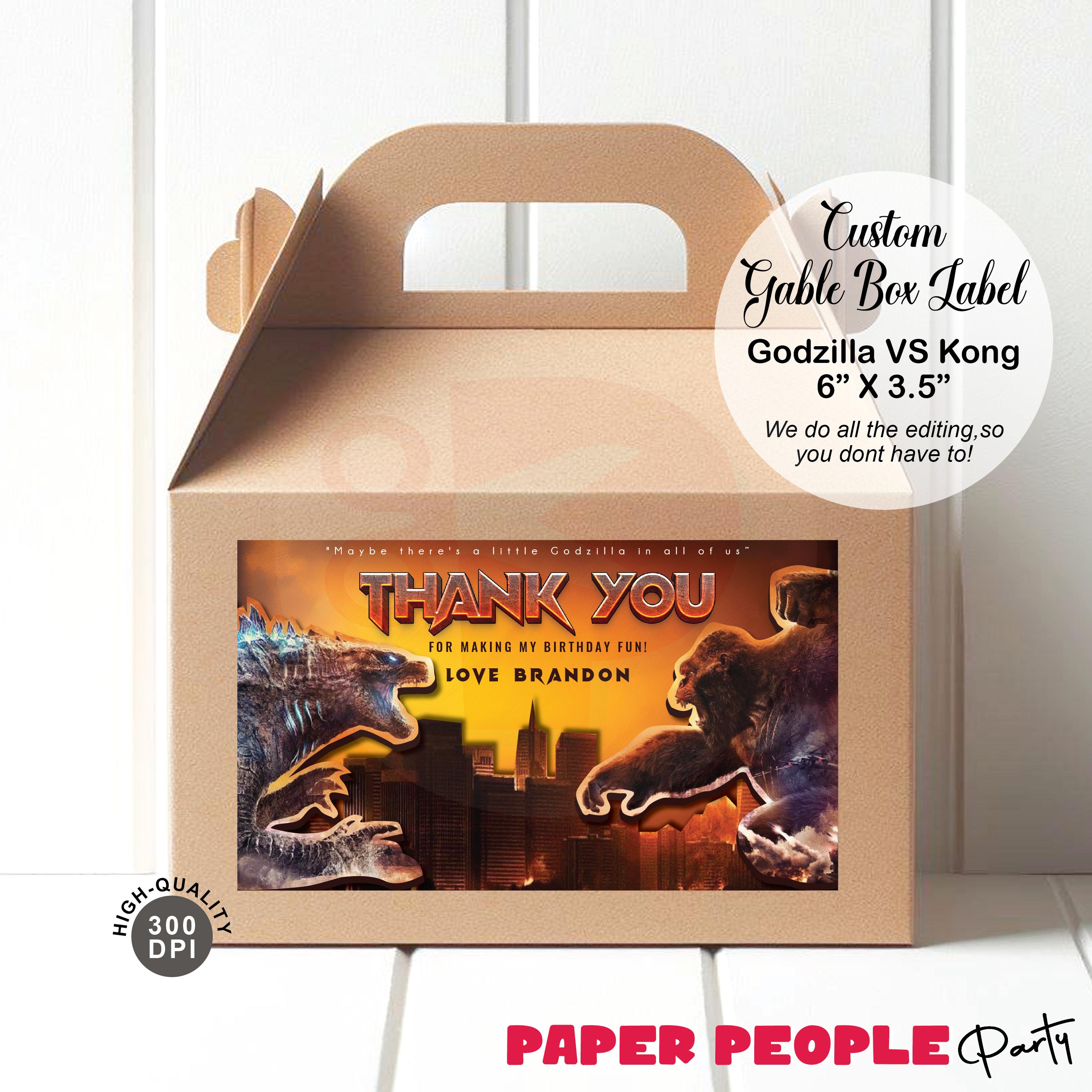 Godzilla VS Kong Gable Box Label, Godzilla Gable Box Label, King Kong ...