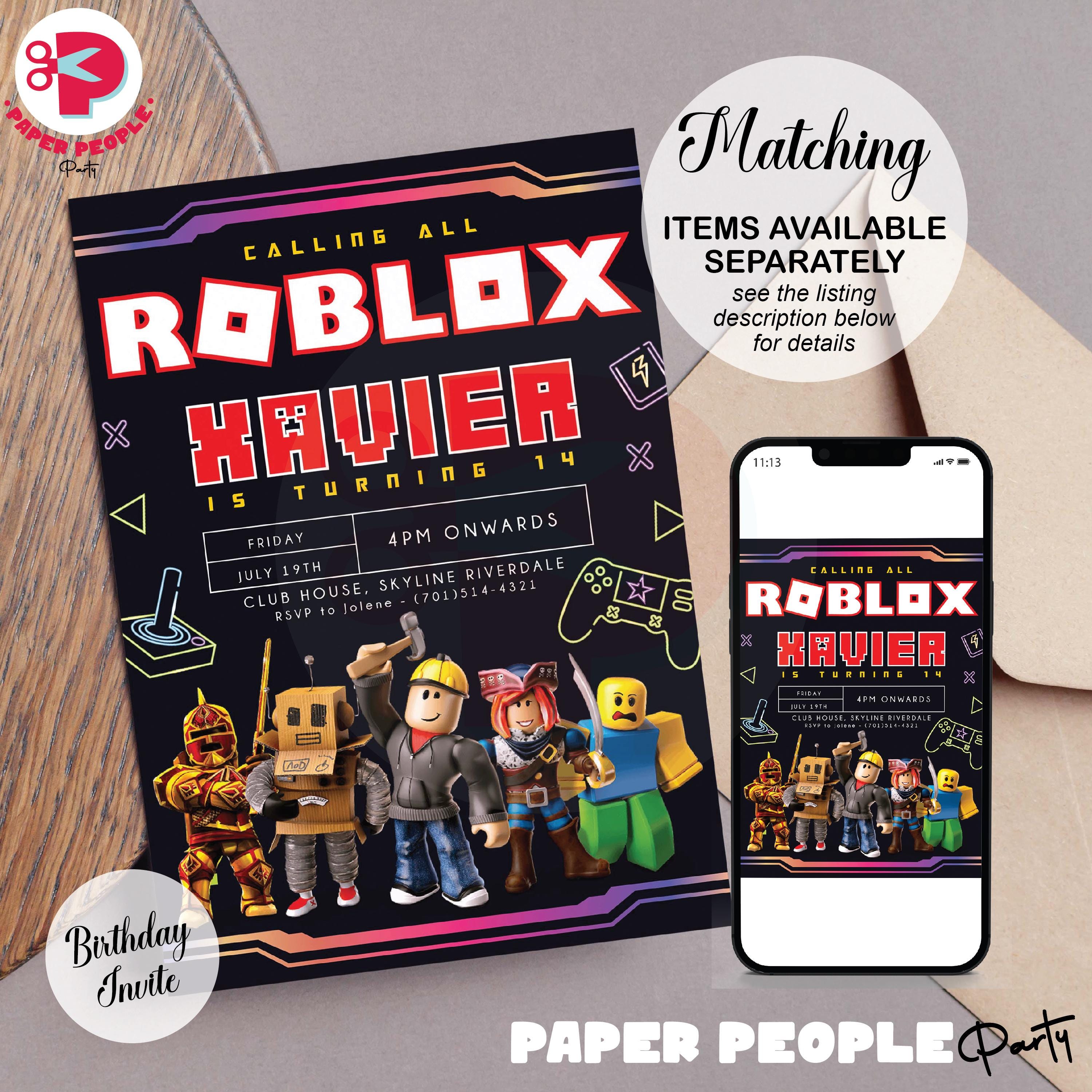 Roblox Gable Box Label, Roblox Birthday Favour Label, Custom Gable Box ...