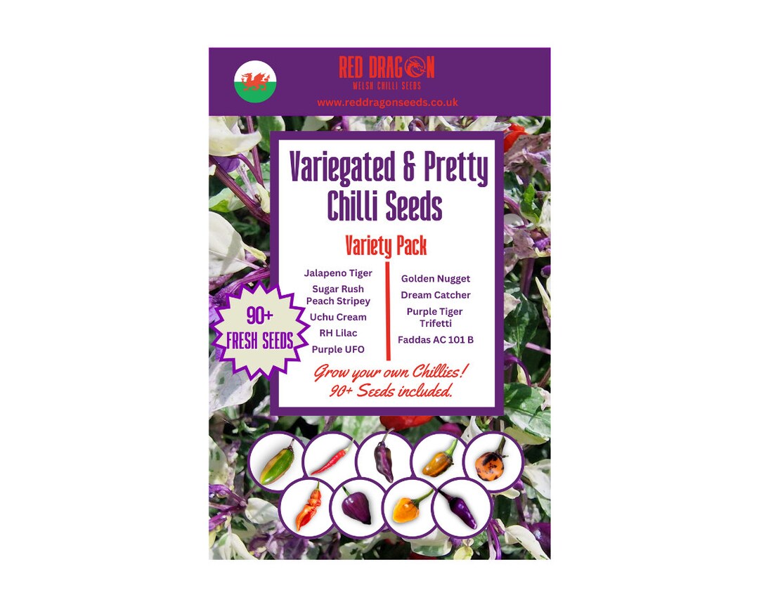 Chilli Seeds - Variety Pack - Beautiful, Variegated and Pretty Chilli ...
