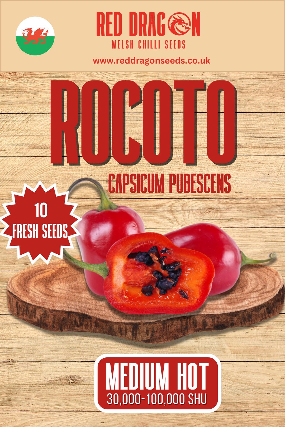 Rocoto Chilli Seeds - 10 Fresh Rocoto Red Pepper Seeds - Manzano Red ...