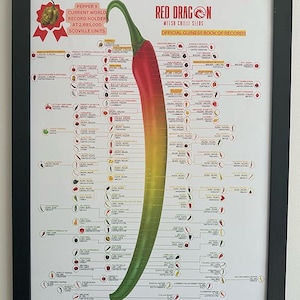 Red Dragon Seeds Scoville Chilli Chart - A2 Laminated With Over 120 ...